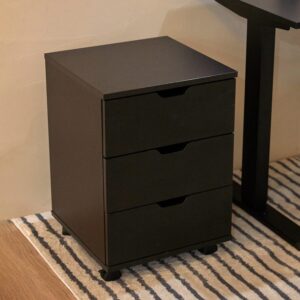 VICLLAX 3 Drawer Dresser Mobile Cabinet Under Desk Storage with Casters for Home Office, Black