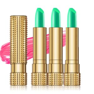 3 packs lipstick set magic temperature changing colors lip gloss moisturizing and waterproof long lasting lip balm