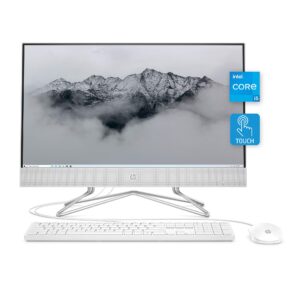 HP All-in-One Desktop PC, 11th Gen Intel Core i5-1135G7 Processor, 8 GB RAM, 512 GB SSD Storage, Full HD 23.8” Touchscreen, Windows 10 Home, Remote Work Ready, Mouse and Keyboard (24-df1270, 2021)