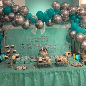 Tiffany Breakfast Blue Bow-Knot Backdrop Turquoise Diamonds Sweet 16 Birthday Party Background Baby Shower Bridal Shower Wedding Party Cake Table Decorations 7x5FT