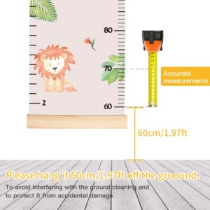 Animals Growth Chart for Kids, Baby Height Chart, Canvas Height Measuring Rulers for Boys Girls (Animals 2)