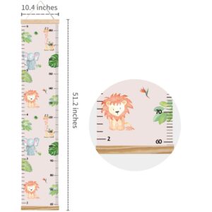 Animals Growth Chart for Kids, Baby Height Chart, Canvas Height Measuring Rulers for Boys Girls (Animals 2)