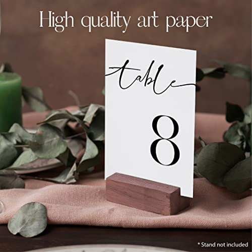 26 Pieces Table Numbers for Wedding Reception, Table Number 1-25 with Head Table Card, Double Sided Contemporary Table Number Design, 4x6" Wedding Table Numbers, Matte Lamination Table Number Cards