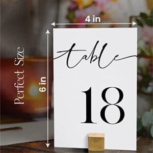 26 Pieces Table Numbers for Wedding Reception, Table Number 1-25 with Head Table Card, Double Sided Contemporary Table Number Design, 4x6" Wedding Table Numbers, Matte Lamination Table Number Cards