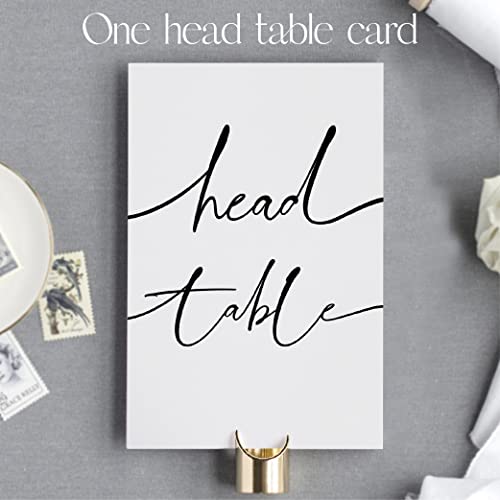 26 Pieces Table Numbers for Wedding Reception, Table Number 1-25 with Head Table Card, Double Sided Contemporary Table Number Design, 4x6" Wedding Table Numbers, Matte Lamination Table Number Cards