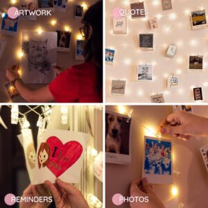 Mind-Glowing Photo Clip String Lights - Hanging Pictures Fairy Lights for Bedroom, Gifts for Teenage Girls 10-14 Year Old, Cute Room Decor for Teen Girls - Teen Girls Trendy Stuff (50 LED, 16.4 ft)