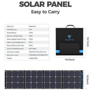 BLUETTI SP120 120W Solar Panel for AC200P/EB70/AC50S/EB150/EB240 Solar Generator,Portable Foldable Solar Panel for Outdoors Camping Vanlife Off Grid