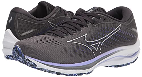 Mizuno Women's Wave Rider 25 | neutral Support Running Shoe |Eco Friendly Materials | Blackened Pearl | US 8.5