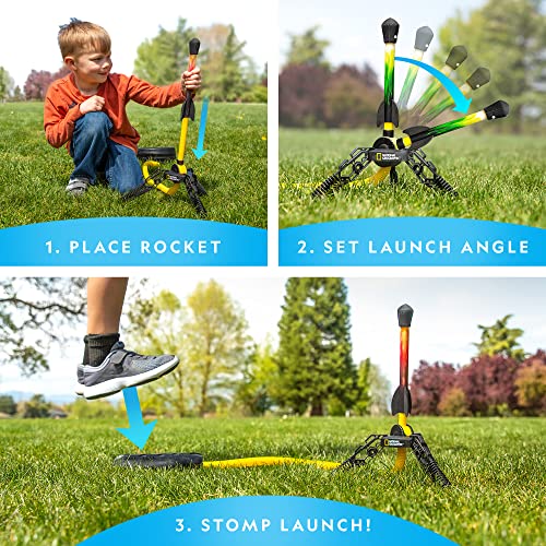 NATIONAL GEOGRAPHIC Air Rocket Toy Refill – Ultimate LED Rocket Collection with 5 Light-Up Air Rockets, Compatible with All Stomp and Launch Air Powered Rocket Launcher Sets