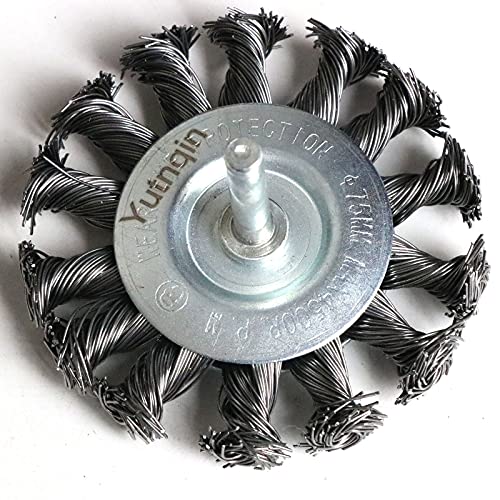 Yutnqin 3PCS 3 Inch Knotted Wire Wheel Brushes Kit for Drill with 1/4-Inch Shank,Twist Brush Set Perfect for Rust Removal, Corrosion and Paint,Wire Wheels for Power-Operated Grinders