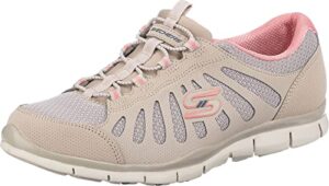 skechers - womens gratis - be magnificent slip-on shoes, size: 8.5 m us, color: natural/pink