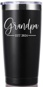 momocici grandpa est. 2024 20 oz tumbler.first time grandfather,grandpa to be,new grandpa,newborn gifts.birthday,christmas gifts for new grandfather,husband,men travel mug(black)