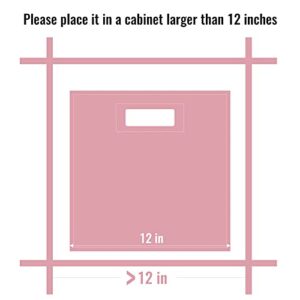 childishness ndup Foldable Cube Storage, 3 Packs, Collapsible Storage Bins with Dual Handles, Felt Storage Baskets for Bedroom, Playroom, Shelves, Nursery Closet Organizers 12 x 12 Inch, Pink