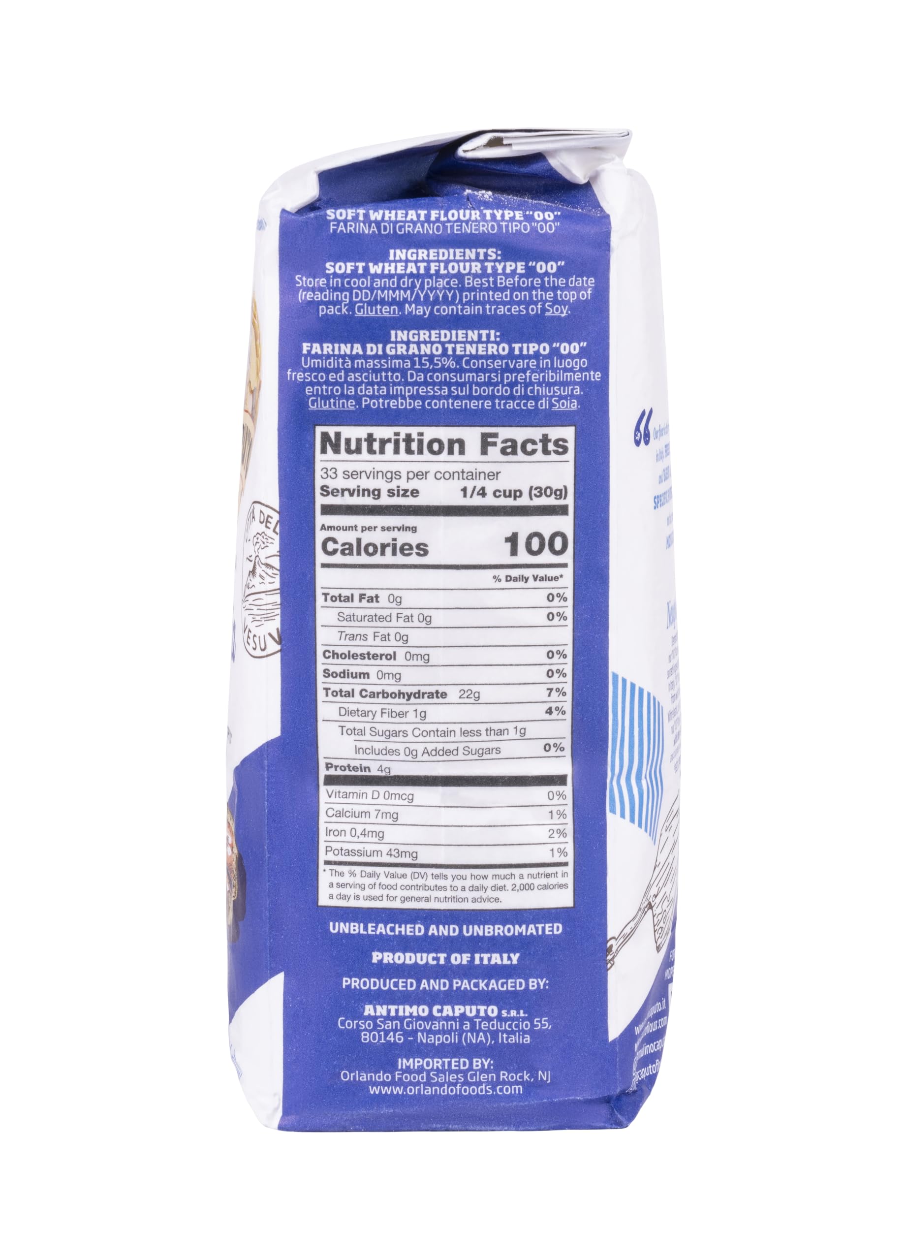 Antimo Caputo Pizzeria 00 Flour (Blue) 2.2 LB - Pack of 2 (Total 4.4 LBS)