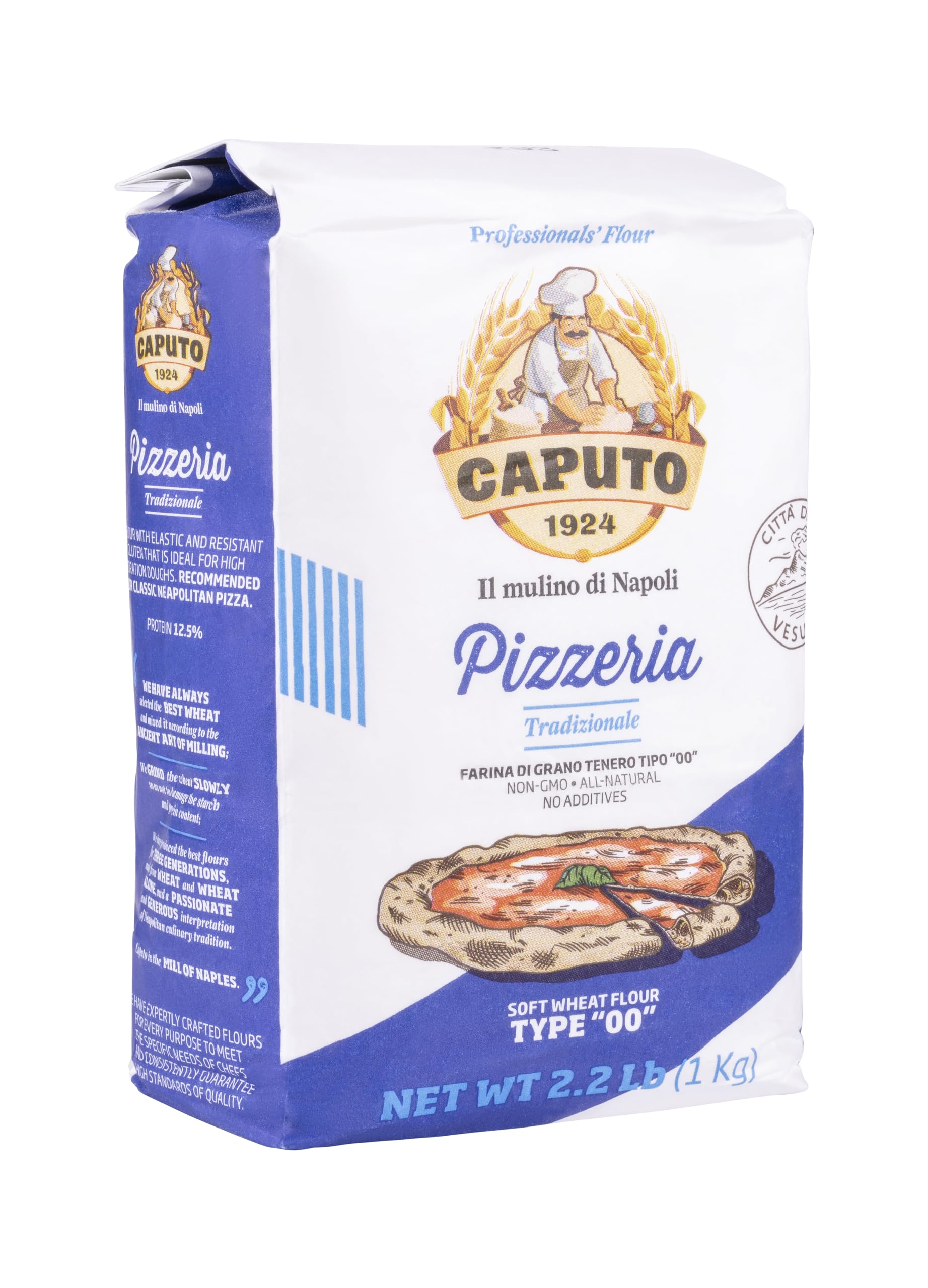 Antimo Caputo Pizzeria 00 Flour (Blue) 2.2 LB - Pack of 2 (Total 4.4 LBS)