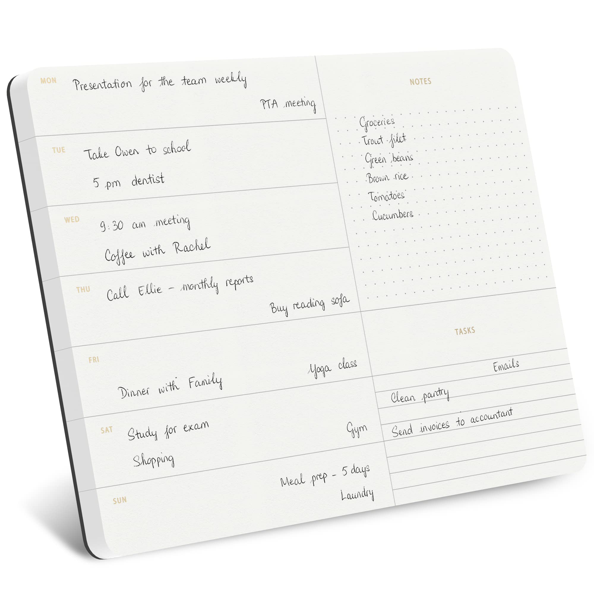 Pinesman - Elegant Undated Week Planner Pad, Tear Off Sheets, Minimalist, Weekly To Do List Notepad, Daily Schedule Desk Planner - 11.22" x 7.87””, Eco-friendly, FSC™ Certified