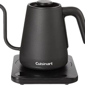 Cuisinart GK-1 Digital Goose Neck Kettle, Precision Gooseneck Spout Designed for Precise Pour Control that Holds 1-Liter, 1200-Watt Allows for Quick Heat Up, Stainless Steel,Black