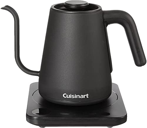 Cuisinart GK-1 Digital Goose Neck Kettle, Precision Gooseneck Spout Designed for Precise Pour Control that Holds 1-Liter, 1200-Watt Allows for Quick Heat Up, Stainless Steel,Black