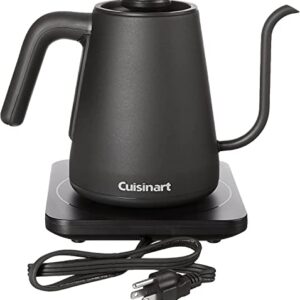 Cuisinart GK-1 Digital Goose Neck Kettle, Precision Gooseneck Spout Designed for Precise Pour Control that Holds 1-Liter, 1200-Watt Allows for Quick Heat Up, Stainless Steel,Black