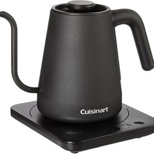 Cuisinart GK-1 Digital Goose Neck Kettle, Precision Gooseneck Spout Designed for Precise Pour Control that Holds 1-Liter, 1200-Watt Allows for Quick Heat Up, Stainless Steel,Black