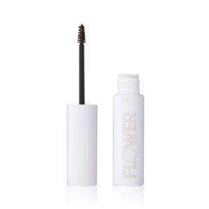 eyebrow gel by flower beauty | fiber fix brow gel | tinted brow mascara & fixative for eyebrows | vegan & cruelty-free | (brunette)