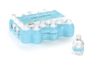 true clear tc54595 true clear purified bottled water, 8 fl oz. bottles, 24/carton (tc54595)