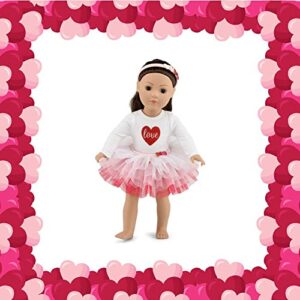 Emily Rose 18 inch Doll Clothes and Accessories 18-in Doll Fashion Tutu Skirt Outfit and Headband | Compatible with American Girl Dolls