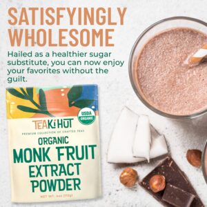 Organic Pure Monk Fruit Sweetener, No Erythritol 4oz, 100% Monk Fruit Extract Organic Powder for Keto and Paleo Diet, No Aftertaste, Zero Calories, Zero Carbs, Pure Monk Fruit Powder, 322 Servings