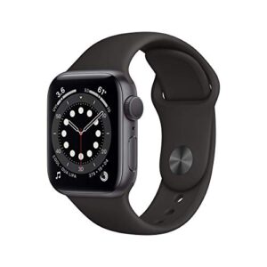 apple watch series 6 (gps, 40mm) - space gray aluminum case with black sport band (renewed)