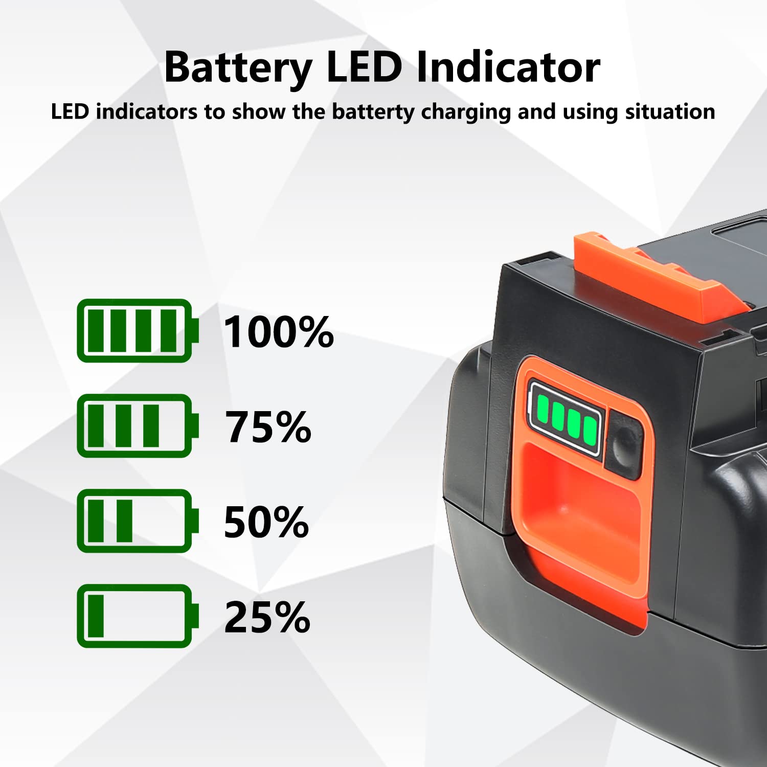 DTK 3.6Ah MAX Battery Replacement for Black and Decker, 40V Lithium Ion Battery LBX2040 LBX36 LBXR36 LBXR2036 LST540 LST136W 40V Lithium Battery Replacement