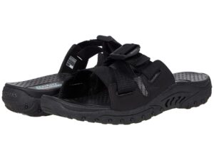 skechers women's reggae-better alone sport sandal, black/black, 11