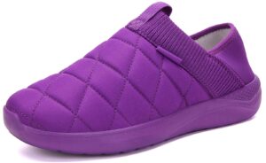 kubua slippers for men and womens indoor house shoes plush slip on outdoor garden loafers purple 7 women / 6 men