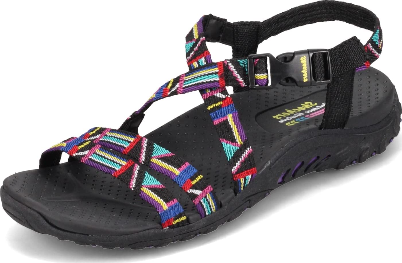 Skechers Women's Reggae-Native VIBEZ Sport Sandal, Black Multi, 6