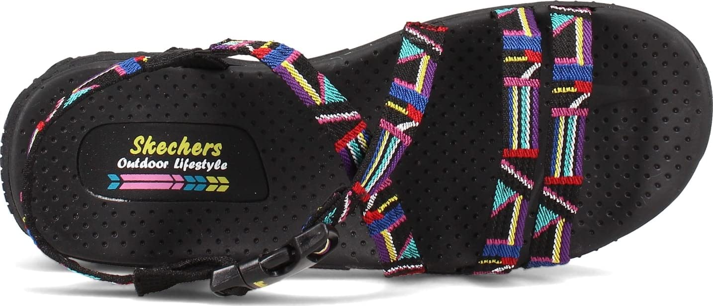 Skechers Women's Reggae-Native VIBEZ Sport Sandal, Black Multi, 6