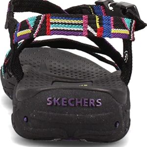 Skechers Women's Reggae-Native VIBEZ Sport Sandal, Black Multi, 6