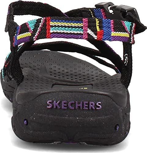 Skechers Women's Reggae-Native VIBEZ Sport Sandal, Black Multi, 6