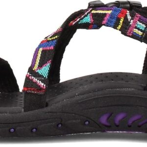 Skechers Women's Reggae-Native VIBEZ Sport Sandal, Black Multi, 6