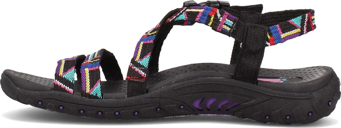 Skechers Women's Reggae-Native VIBEZ Sport Sandal, Black Multi, 6