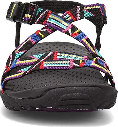 Skechers Women's Reggae-Native VIBEZ Sport Sandal, Black Multi, 6