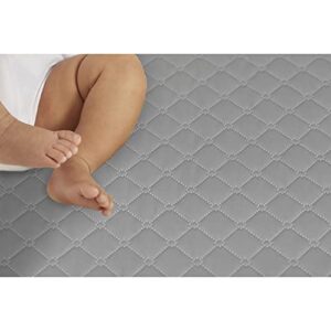 Dream On Me Aster 3" Fiber Portable Mini Crib Mattress, Waterproof Vinyl Cover, Greenguard Gold Certified, Mini Crib Mattress, 38" L x 24" W x 3" Th, Grey