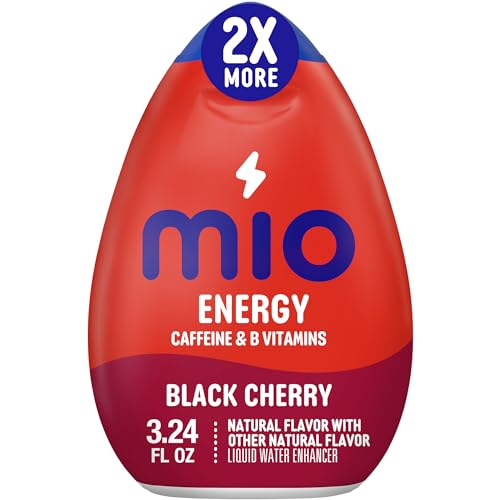 MiO Energy Black Cherry Liquid Water Enhancer Drink Mix, 2x More, 3.24 Fl Oz Bottle, As Seen on TikTok