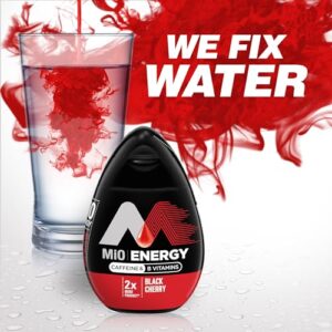 MiO Energy Black Cherry Liquid Water Enhancer Drink Mix, 2x More, 3.24 Fl Oz Bottle, As Seen on TikTok