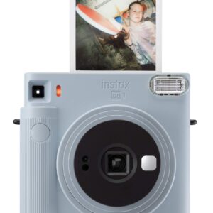 Fujifilm Instax Square SQ1 Instant Film Camera, Glacier Blue Bundle with Instax Square Film, White (20 Exposures)