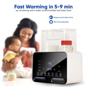 Mummys Kiddie 9 in-1 Baby Milk Warmer with Night Light, Timer Function - fits 2 Bottles, Fahrenheit temperature - Baby Bottle Warmers - Bottle Warmer