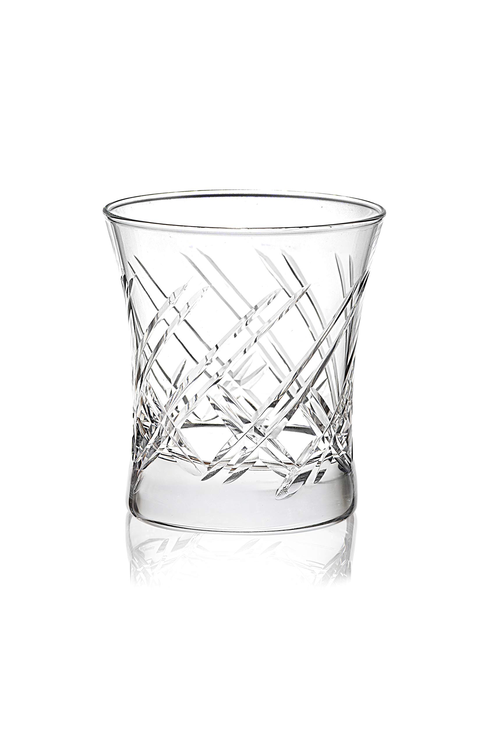 BOHEM'S Drinking Glasses for Water, Juice, Beer, Wine and Cocktails, Set of 6, Clear Tempered Glass Hand Cut Tumblers, Glassware Set for All Occasions (8 oz)