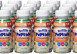 PediaSure Peptide 1.0 Cal, Complete, Balanced Nutrition for Kids with GI Conditions, Peptide-Based Formula, with 7g Protein and Prebiotics, for Oral or Tube Feeding, Vanilla, 8 Fl Oz (Pack of 24)