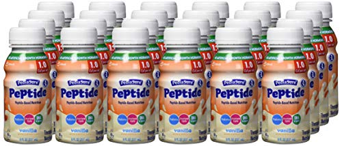 PediaSure Peptide 1.0 Cal, Complete, Balanced Nutrition for Kids with GI Conditions, Peptide-Based Formula, with 7g Protein and Prebiotics, for Oral or Tube Feeding, Vanilla, 8 Fl Oz (Pack of 24)