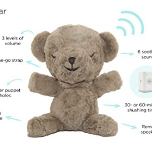 SNOObear White Noise Machine - Cry-Activated Plush Baby Sleep Soother - Cream Woolly