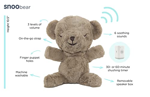 SNOObear White Noise Machine - Cry-Activated Plush Baby Sleep Soother - Cream Woolly