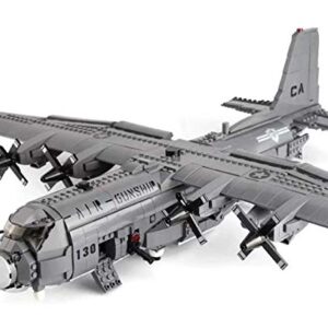 General Jim's AC-130 Gunship Building Blocks Plane Military Bricks Set - Ground-Attack Aircraft with Interactive Features | Compatibke with Cobi, Lego Sets and All Major Brands